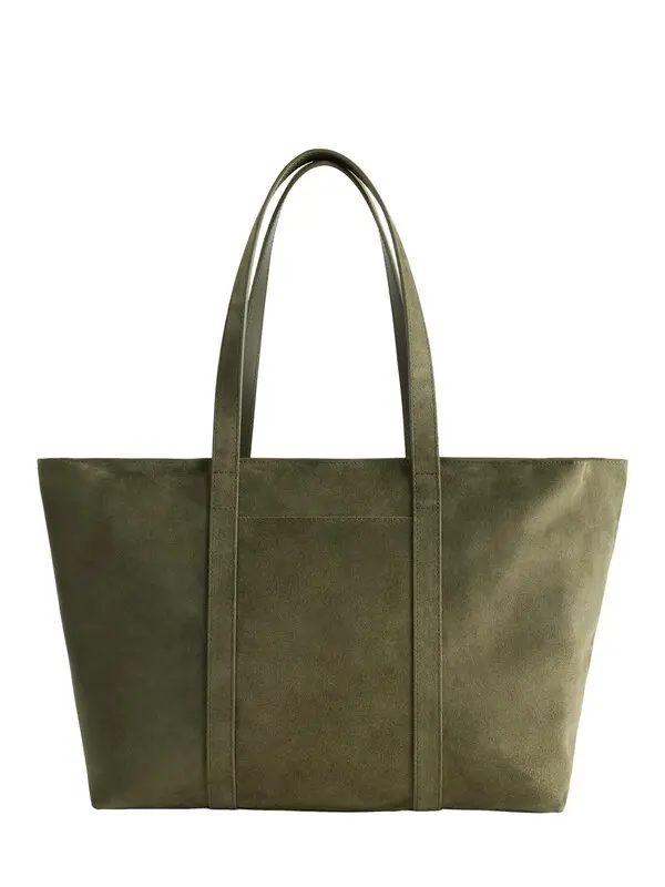 Quince Italian Suede Everyday Tote - Olive
