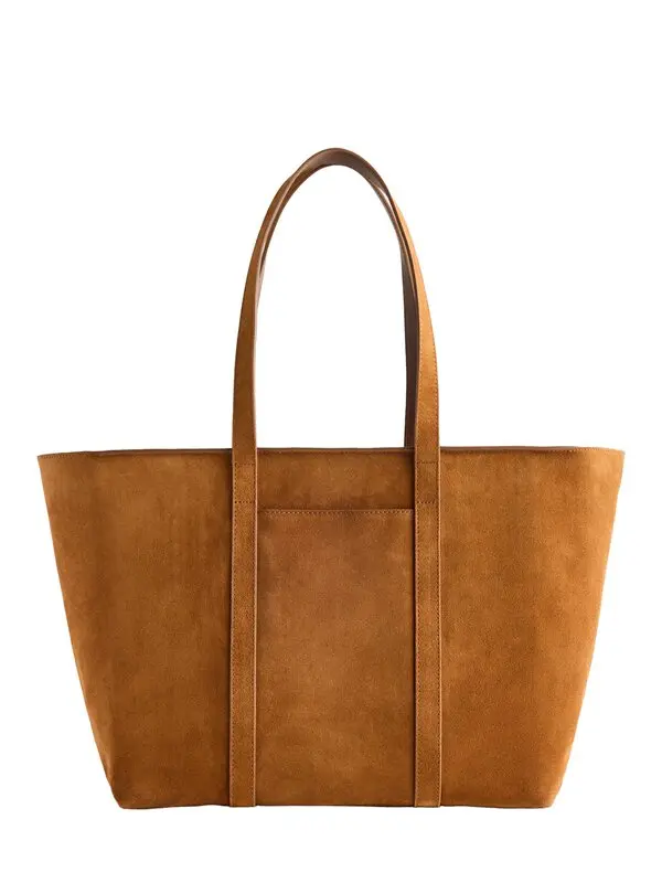 Quince Italian Suede Everyday Tote - Whiskey