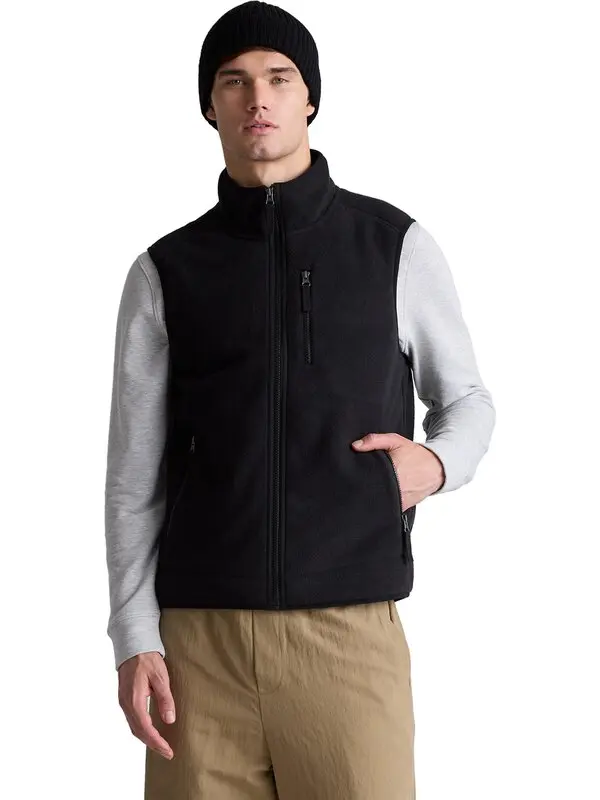 Quince Polar Fleece Full-zip Vest - Bold Black