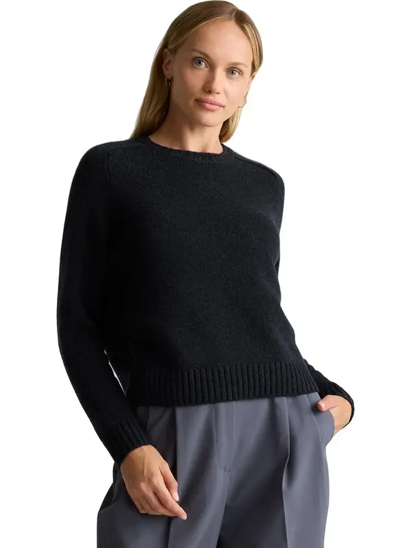 Quince Luxe Baby Cashmere Crewneck Sweater - Heather Caviar