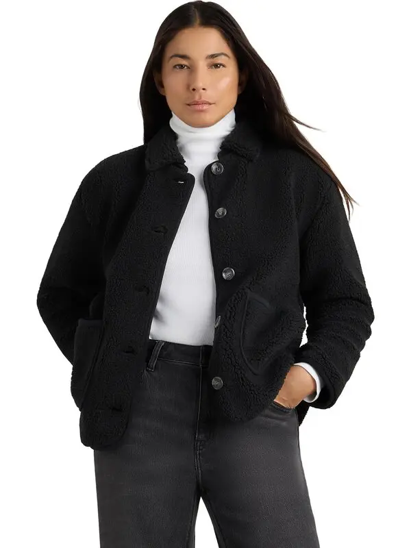 Quince Sherpa Barn Jacket - Black
