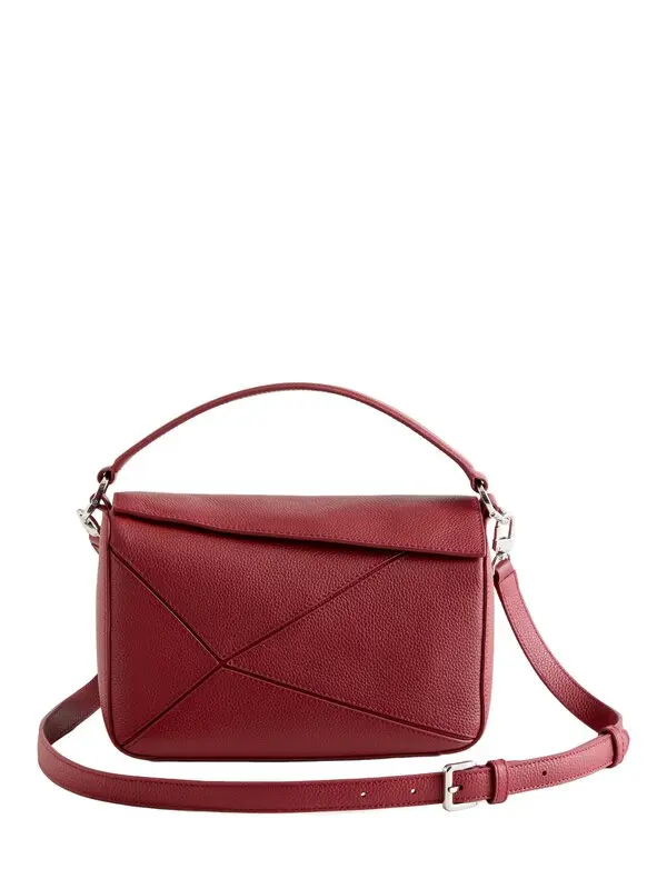 Quince Italian Leather Patchwork Crossbody - Merlot