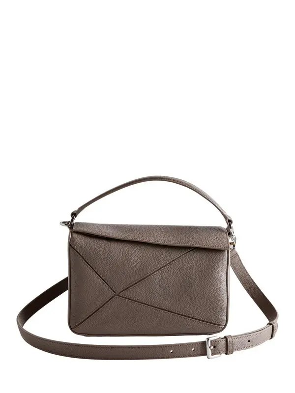 Quince Italian Leather Patchwork Crossbody - Mink