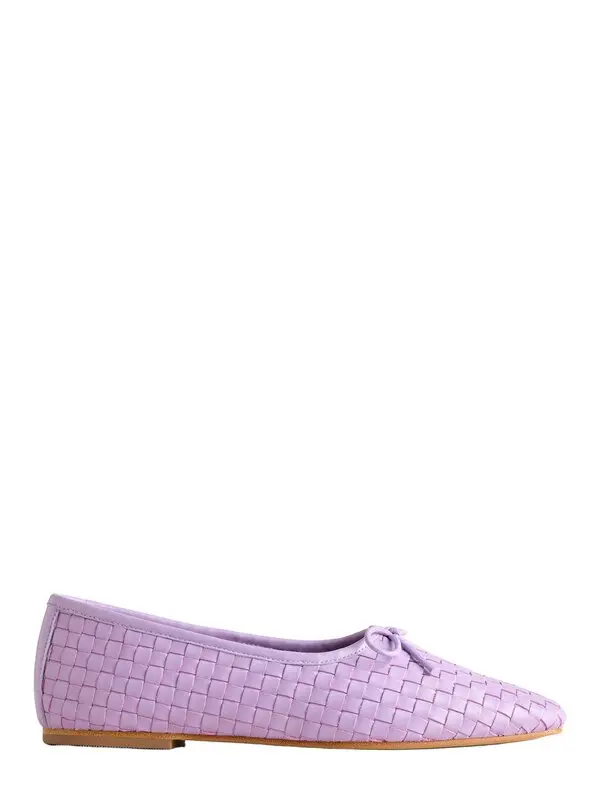 Quince Italian Leather Handwoven Ballet Flat - Lavender