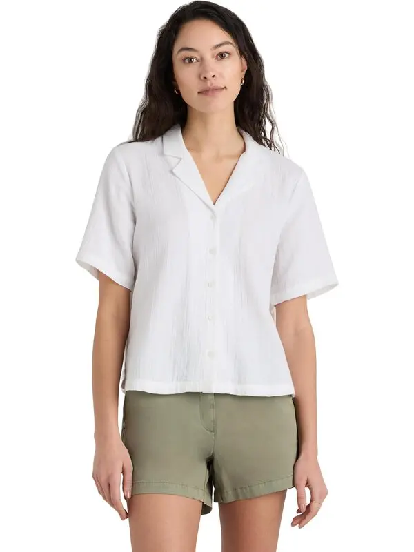 Quince Gauze Short Sleeve Shirt - White