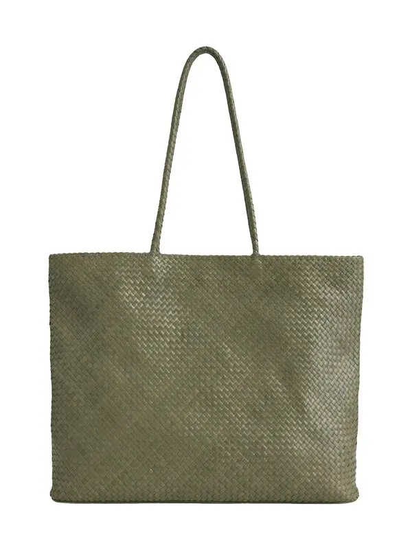 Quince Siena Handwoven Tote - Olive
