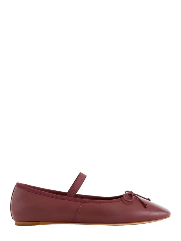 Quince Italian Leather Mary-jane Ballet Flat - Merlot