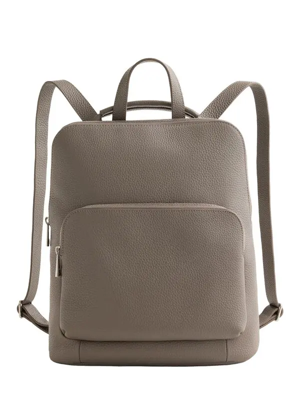 Quince Italian Leather Convertible Backpack - Mink
