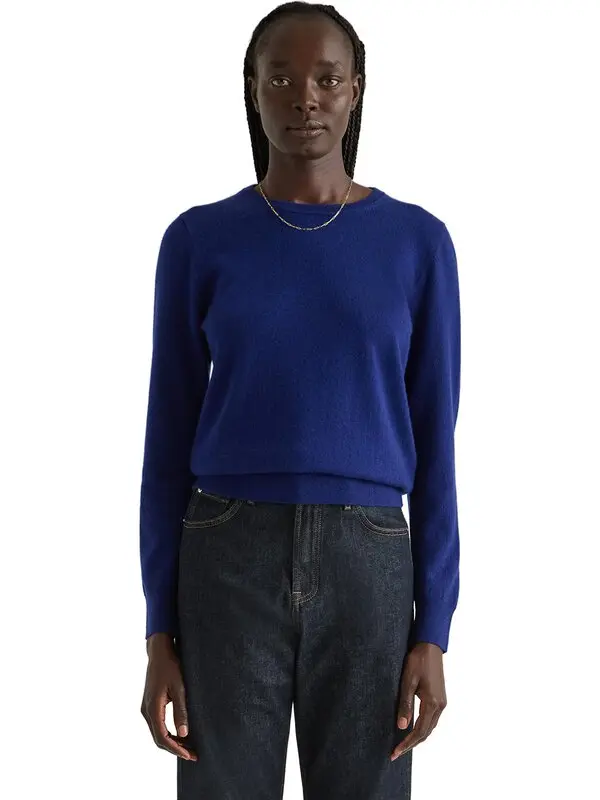 Quince Mongolian Cashmere Crewneck Sweater - Deep Ocean