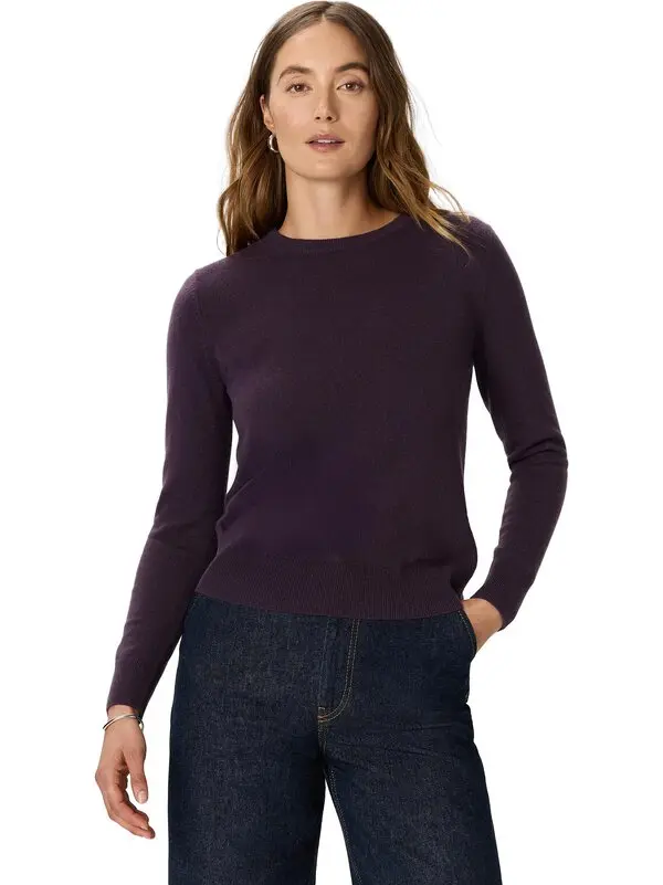 Quince Mongolian Cashmere Crewneck Sweater - Deep Orchid Purple