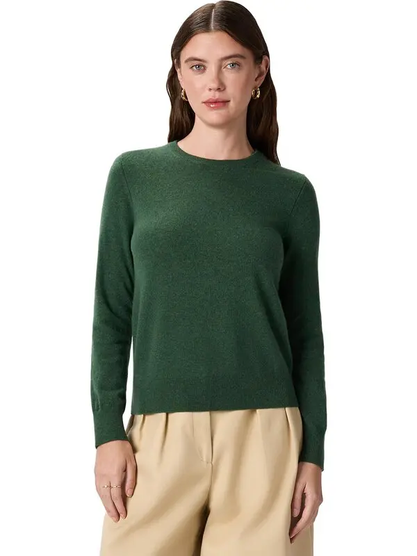 Quince Mongolian Cashmere Crewneck Sweater - Forest Floor Green