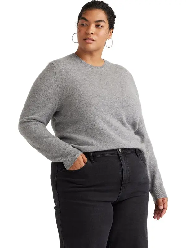 Quince Mongolian Cashmere Crewneck Sweater - Heather Grey
