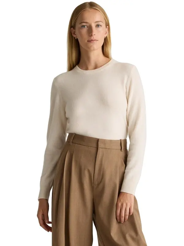 Quince Mongolian Cashmere Crewneck Sweater - Ivory