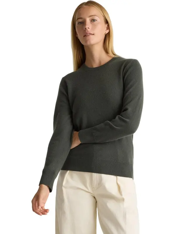 Quince Mongolian Cashmere Crewneck Sweater - Moss