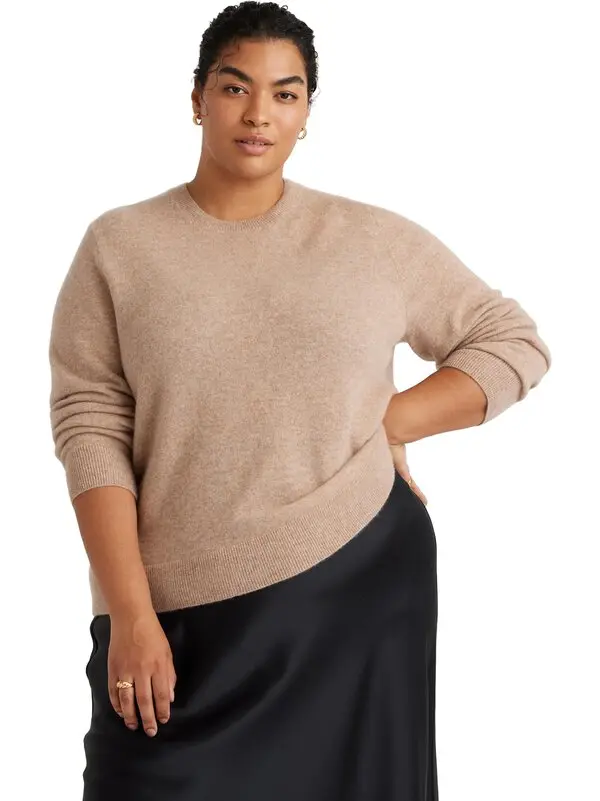 Quince Mongolian Cashmere Crewneck Sweater - Oatmeal