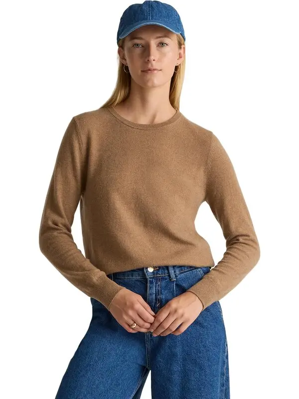 Quince Mongolian Cashmere Crewneck Sweater - Teak