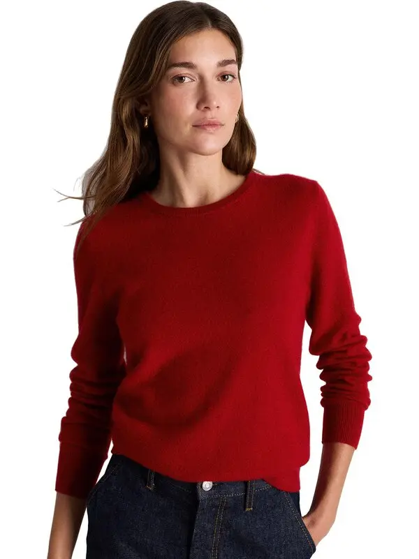 Quince Mongolian Cashmere Crewneck Sweater - Varsity Red