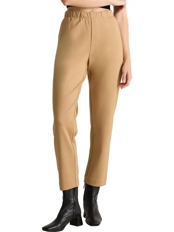 Quince Organic Cotton Straight Pants - Soft Camel