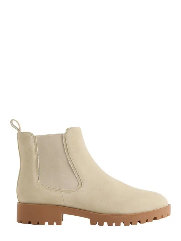 Quince Italian Suede Lug Sole Chelsea Boot - Almond Suede