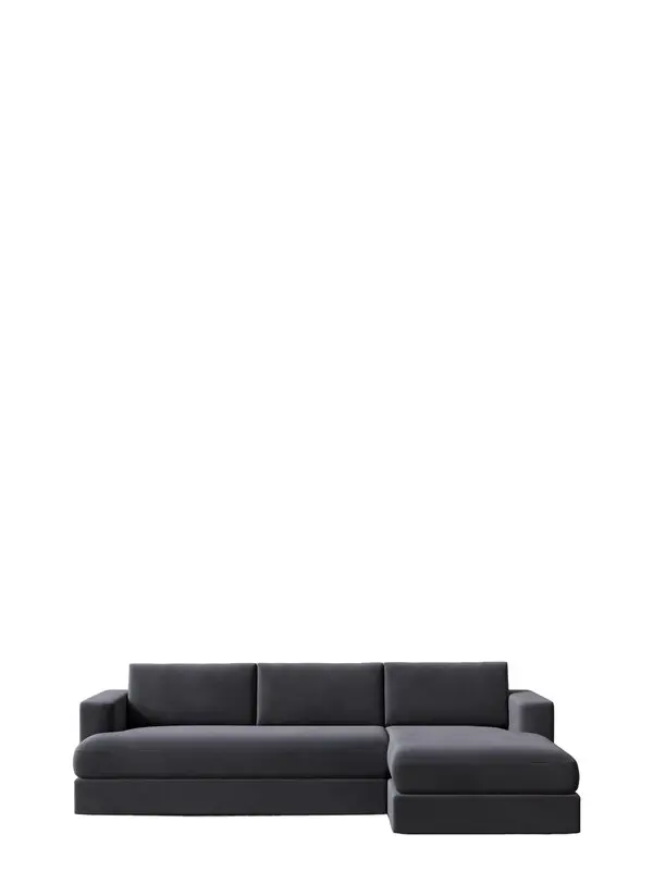 Quince Sierra Curved Arm Chaise Sectional - Gunmetal