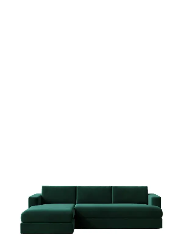 Quince Sierra Curved Arm Chaise Sectional - Spruce