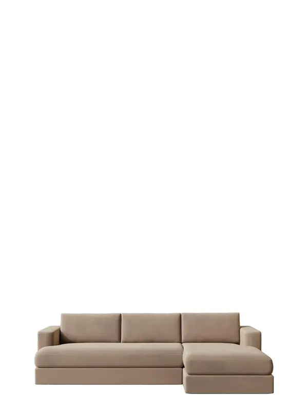Quince Sierra Curved Arm Chaise Sectional - Taupe