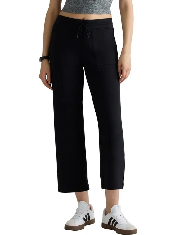 Quince High-rise Cropped Sweatpants - Black