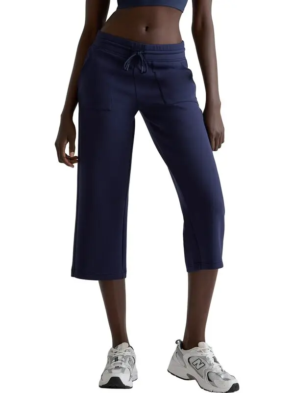 Quince High-rise Cropped Sweatpants - Deep Navy