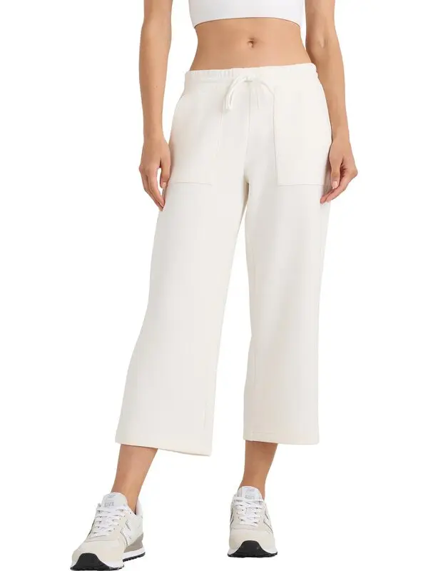 Quince High-rise Cropped Sweatpants - Soft Ivory