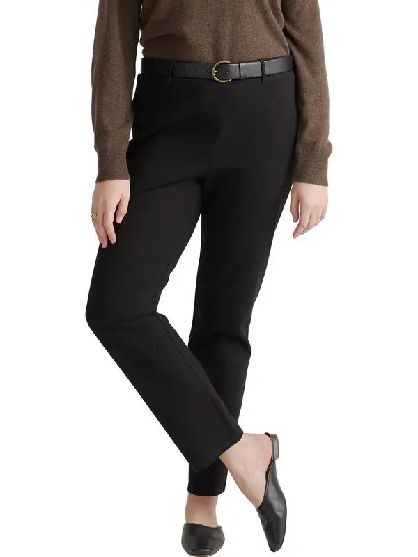 Quince Ultra-stretch Ponte 4-pocket Pants - Black