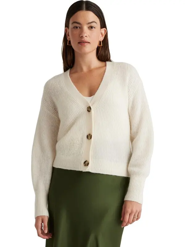 Quince Alpaca Cropped Cardigan - Ivory
