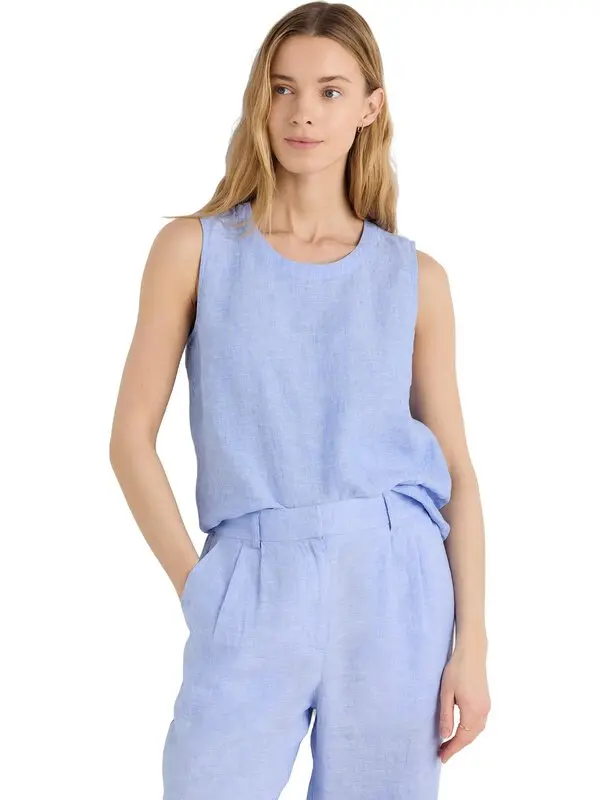 Quince Linen Tank Top - French Blue