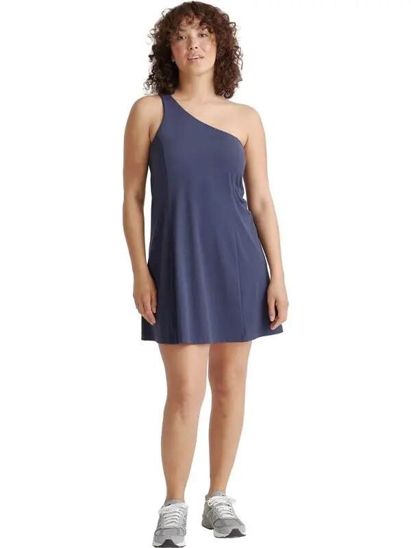 Quince Ultra-form One-shoulder Active Dress - Navy