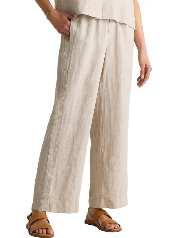 Quince European Linen Wide Leg Pants - Flax