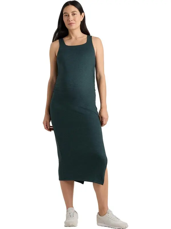 Quince Maternity Midi Dress - Heather Green