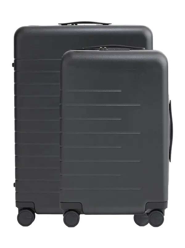 Quince Polycarbonate Suitcase Set - Black