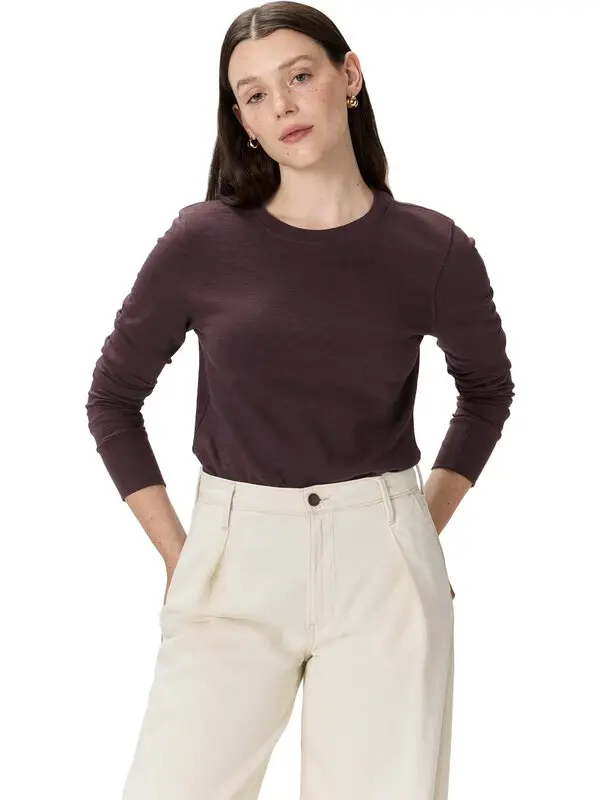 Quince Slub Long Sleeve T-shirt - Dried Fig