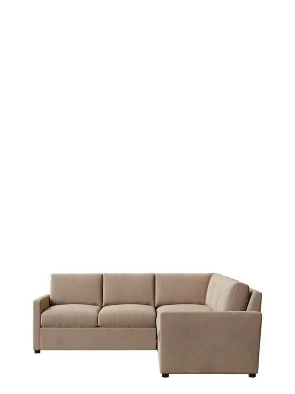 Quince Brennan L Sectional In Performance Velvet - Taupe