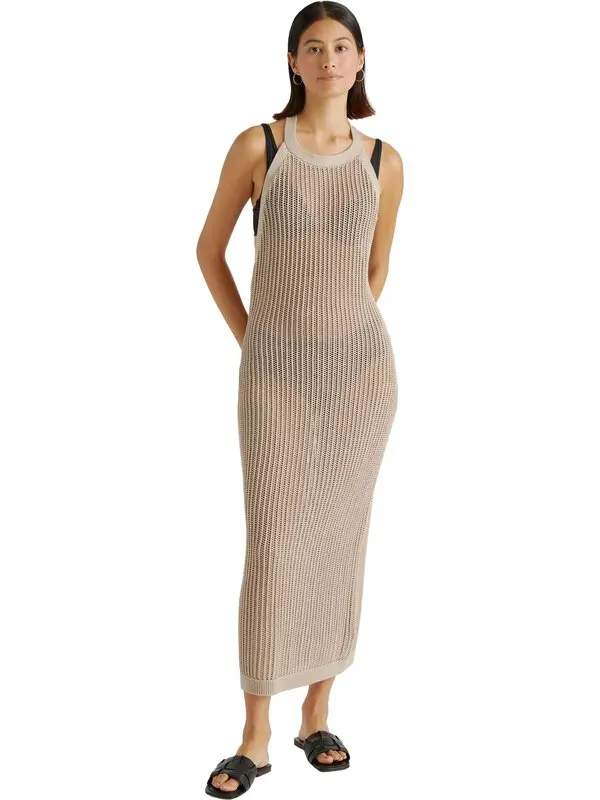 Quince Open-knit Maxi Dress - Beige