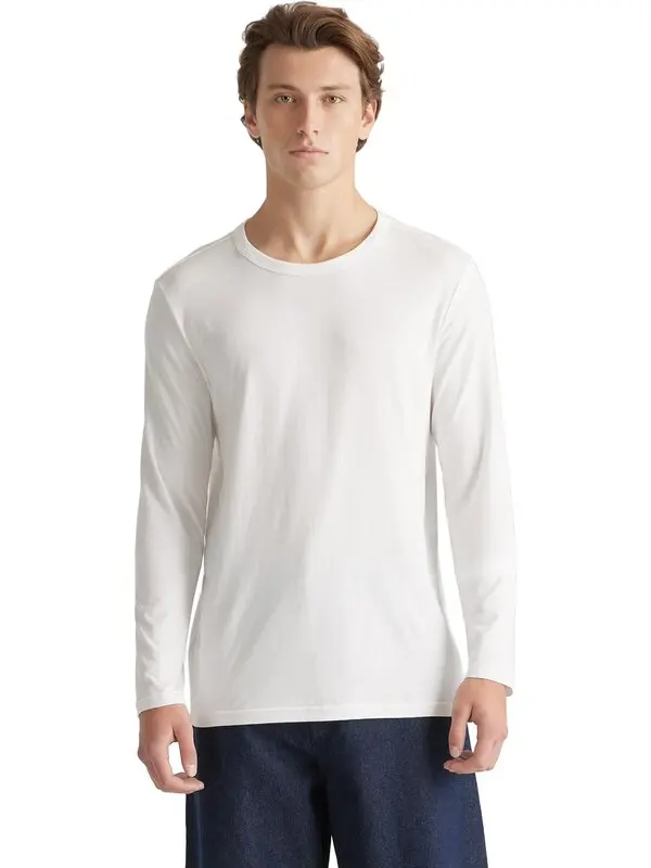 Quince Cotton Modal Long Sleeve T-shirt - White