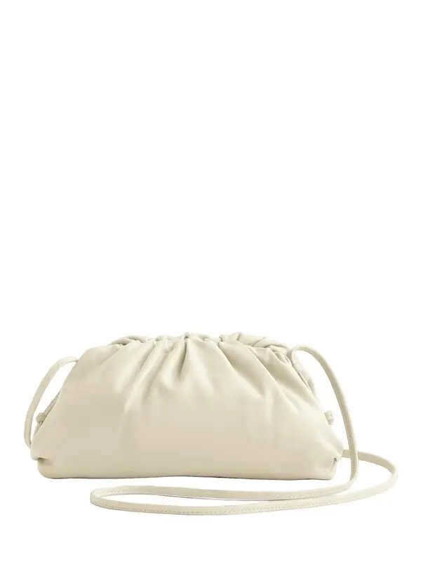 Quince Italian Leather Pouch Crossbody Clutch - Cream
