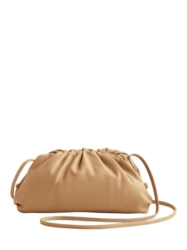 Quince Italian Leather Pouch Crossbody Clutch - Golden Tan