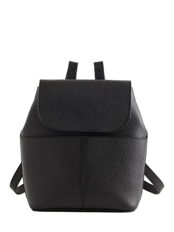 Quince Italian Leather Small Backpack - Black