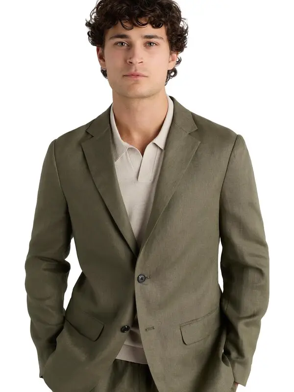 Quince 100% European Linen Blazer - Bayberry Olive