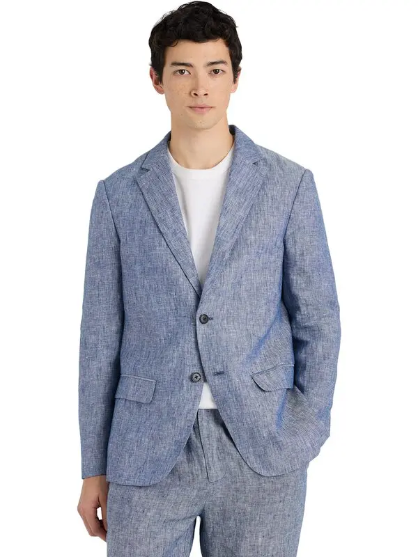 Quince 100% European Linen Blazer - Chambray Blue