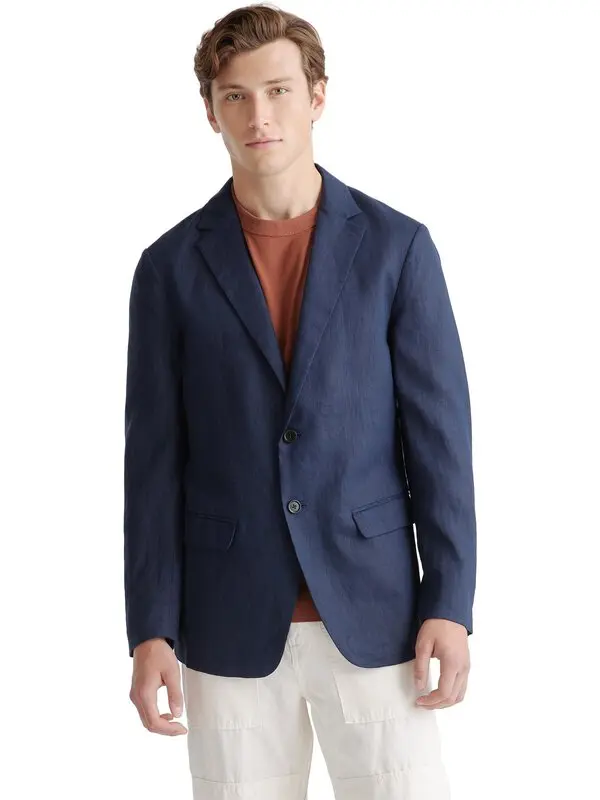 Quince 100% European Linen Blazer - Deep Navy