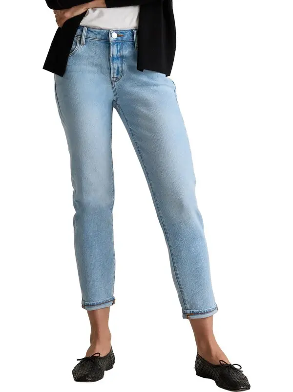 Quince Luna Stretch Slim Boyfriend Jeans - Cool Blue