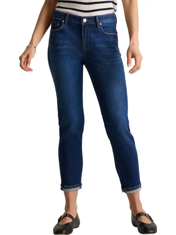 Quince Luna Stretch Slim Boyfriend Jeans - Stormy Blue