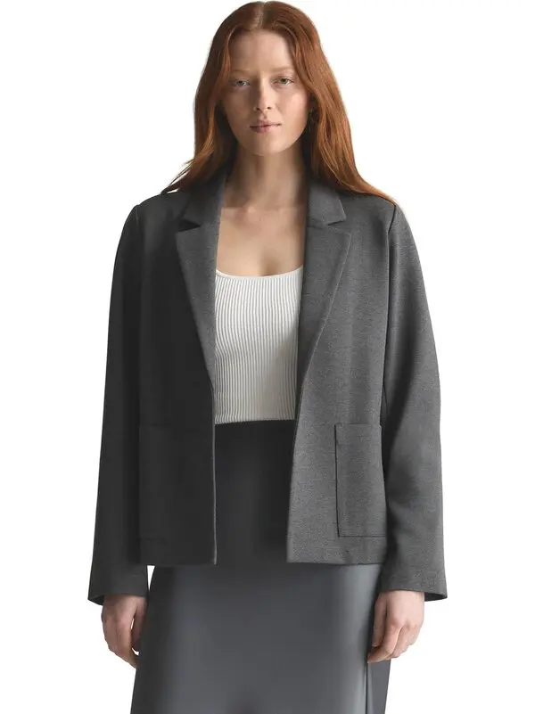 Quince Ultra-stretch Ponte Open Blazer - Charcoal