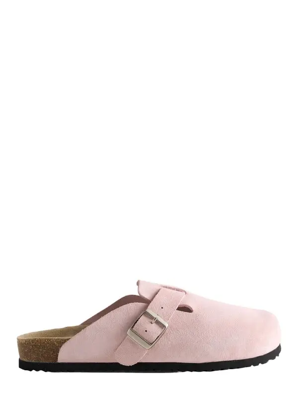 Quince Water Repellent Suede Clog Mule - Shell Pink
